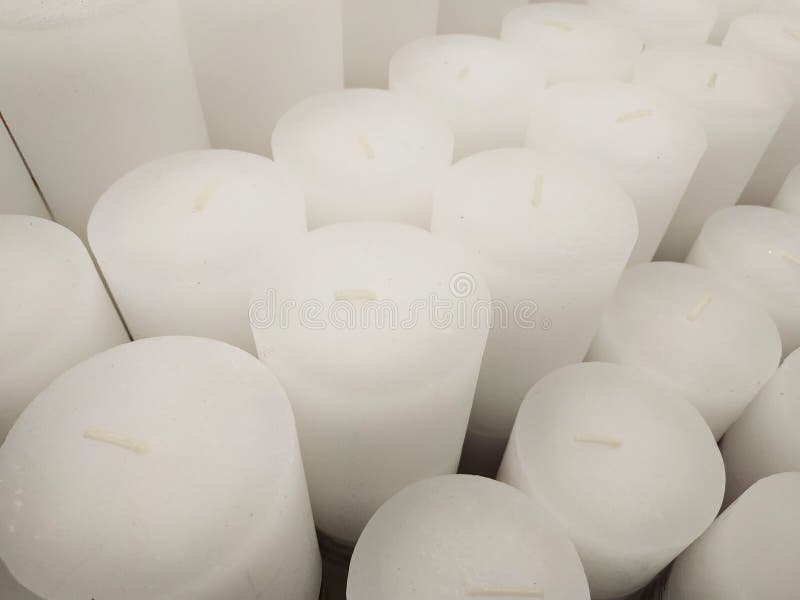 Decorative Colored Tea Candles, White Color, Top View. Stock Image ...