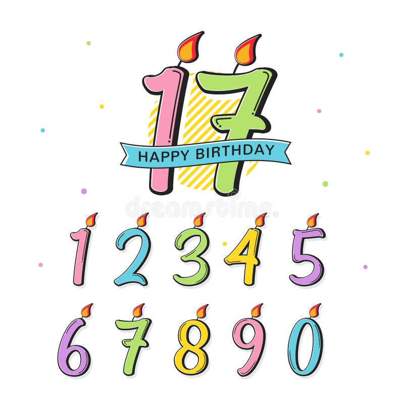 Decorative Colorful Birthday Number Text Stock Vector - Illustration of ...