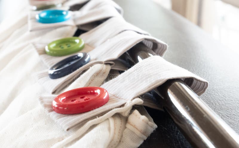 Decorative Colorful Buttons on a Hand Made Work Stock Photo - Image of ...