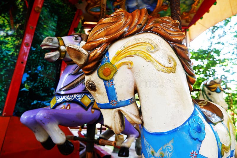 Carousel horse stock image. Image of childhood, park - 244192469