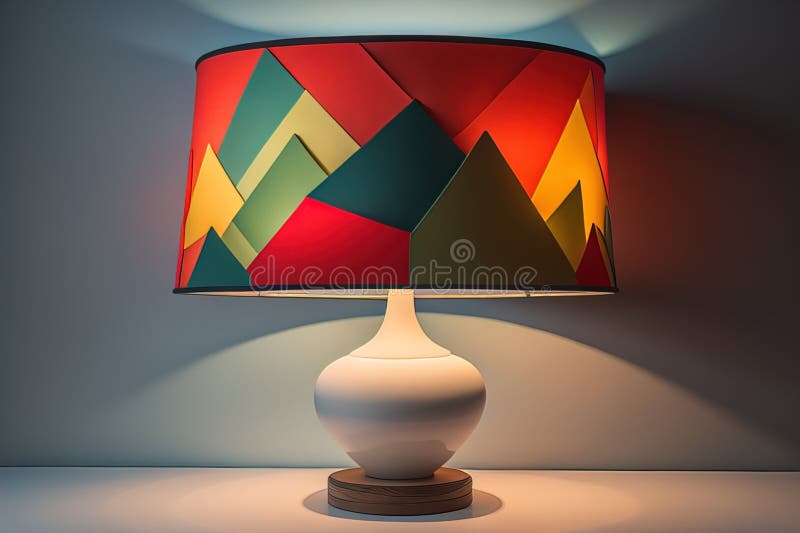A Decorative and Colorful Lamp on a Solid Color Background. Ai ...