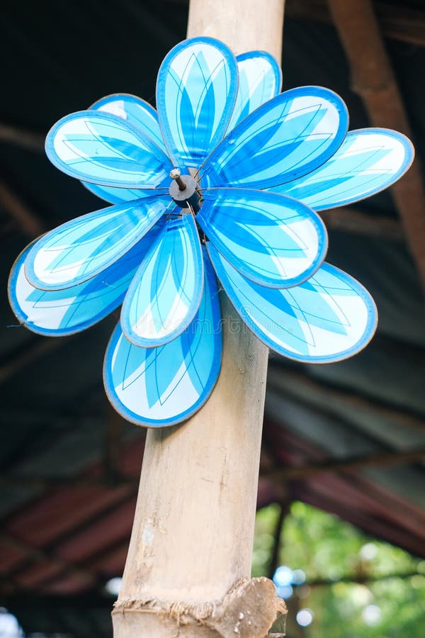 Decorative, Colorful Pinwheel, Windmill Toy on the Bamboo Pole Stock ...