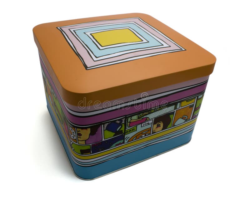 Decorative Colorful Tin Box Stock Image - Image of packaging, storage ...