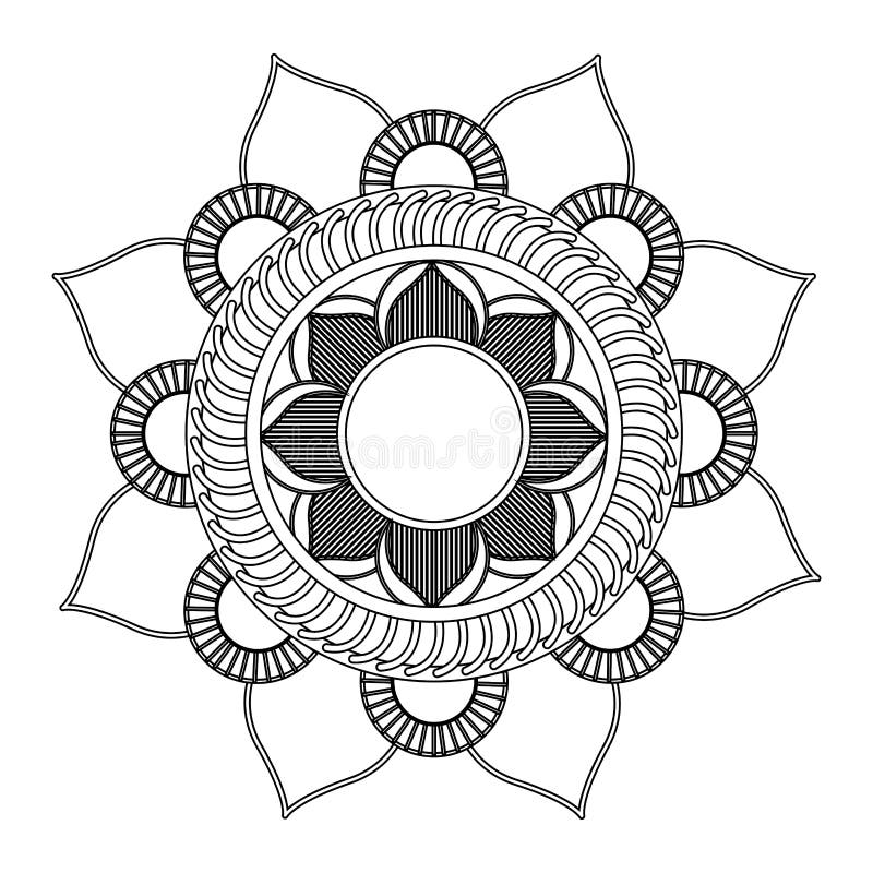 Decorative Colorless Mandala Stock Vector - Illustration of clipart ...