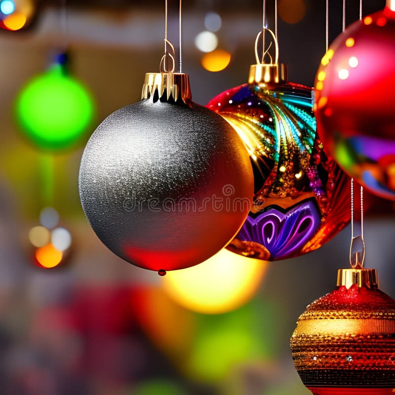 Christmas baubles hanging stock illustration. Illustration of ball ...