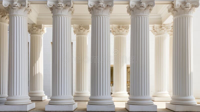 Decorative Columns in a Neoclassical Structure Stock Illustration ...