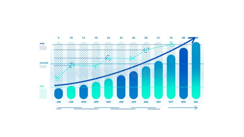 Monthly Growth Graph on the Alpha Channel. Stock Video - Video of ...