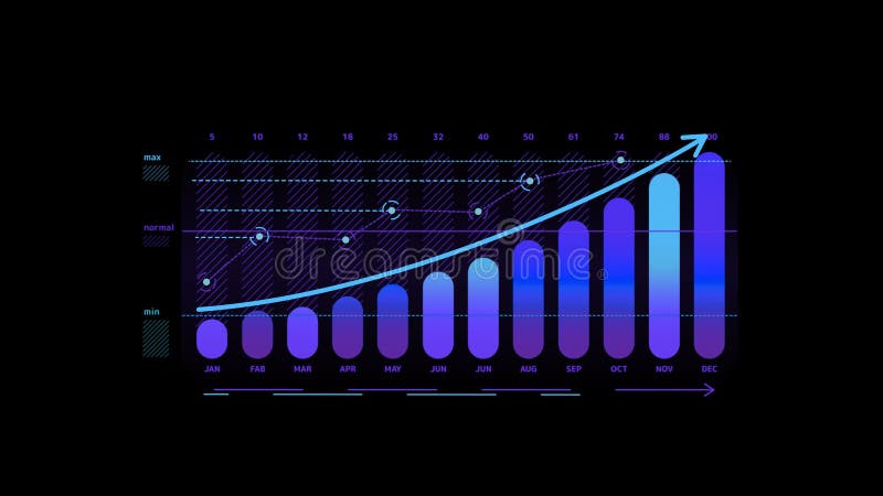 Monthly Growth Graph on the Alpha Channel. Stock Footage - Video of ...