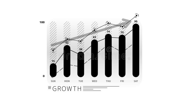 Animated Growth Graph with Arrows on the Alpha Channel. Stock Footage ...