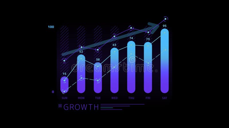 Animated Growth Graph with Arrows on the Alpha Channel. Stock Footage ...