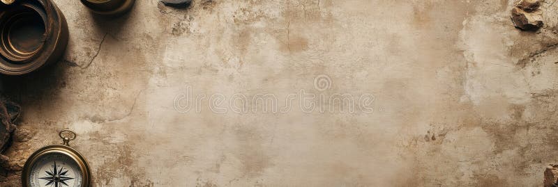 Decorative Compass and Antique Items Arranged on a Textured Surface for ...