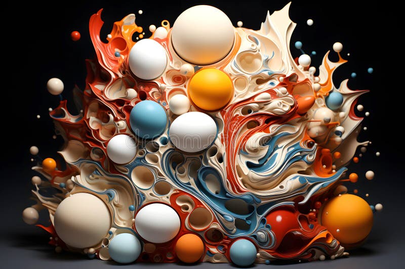 Decorative Composition of Colored Chicken Eggs. Creative Art Stock Illustration - Illustration ...