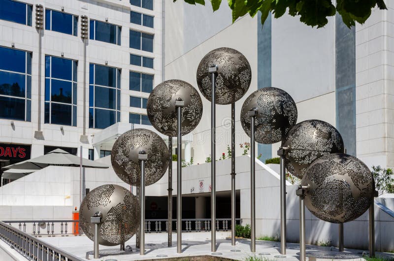 Decorative Composition Made of Metal in Athens Stock Photo - Image of ...