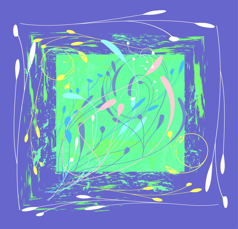 Decorative Composition in the Purple Rectangle from Stock Vector ...