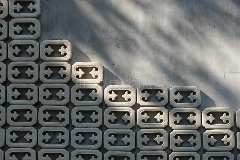 Decorative Concrete Block and Shadow of the Tree on the Concrete Wall ...