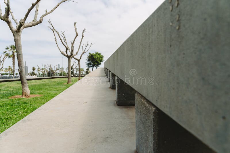 Decorative Concrete Structure in Gardens Stock Photo - Image of plant ...