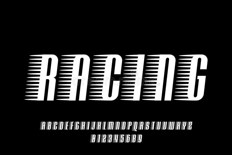 Decorative Condensed Speed Style Alphabet Display Font Vector Stock ...