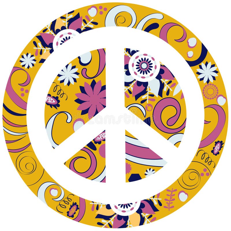 PEACE. Decorative Font Made In Swirls And Floral Elements Stock Vector ...