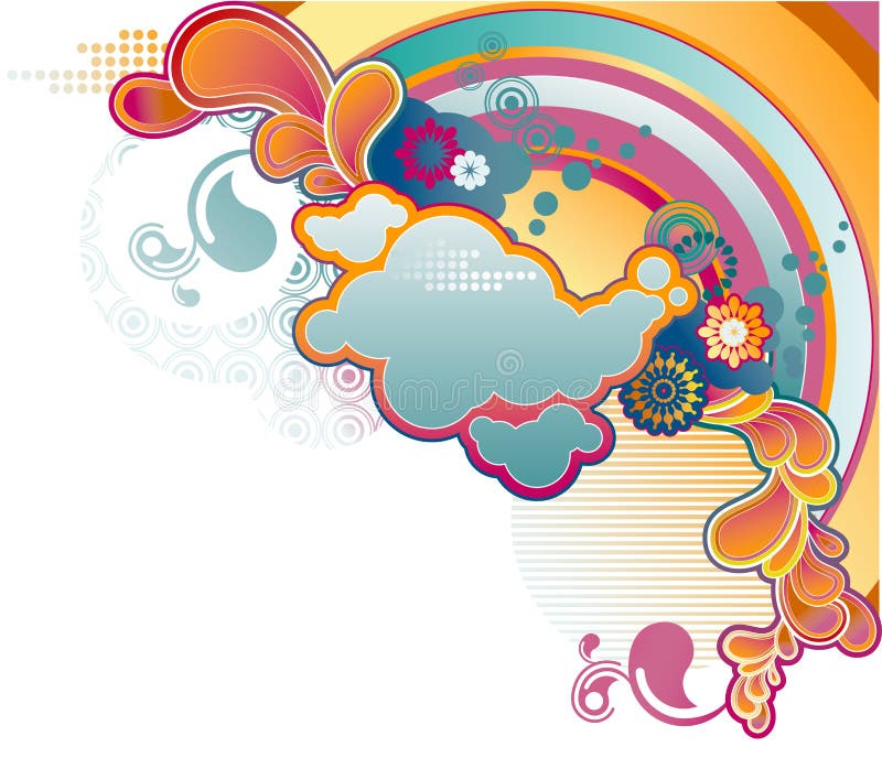 Decorative Corner with Cloud Stock Vector - Illustration of corner ...