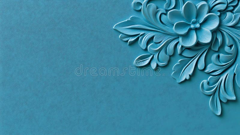 Decorative Corner Design in Light Teal Stock Image - Image of floral ...
