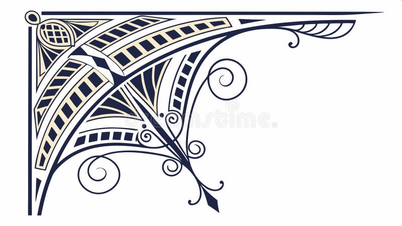 Decorative Corner Element with Architectural Patterns Vector Design ...