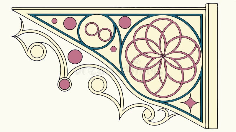 Decorative Corner Element with Stained Glass Window Pattern Vector ...