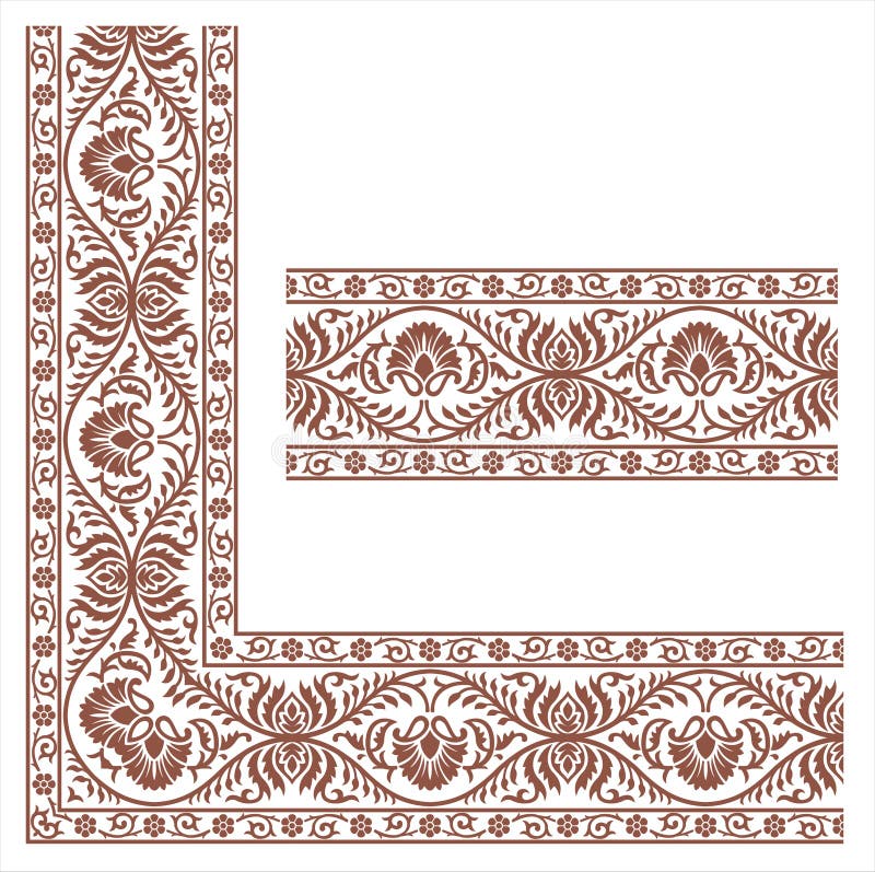 Decorative Corner Frame Border, Nice Floral Motif Stock Illustration ...