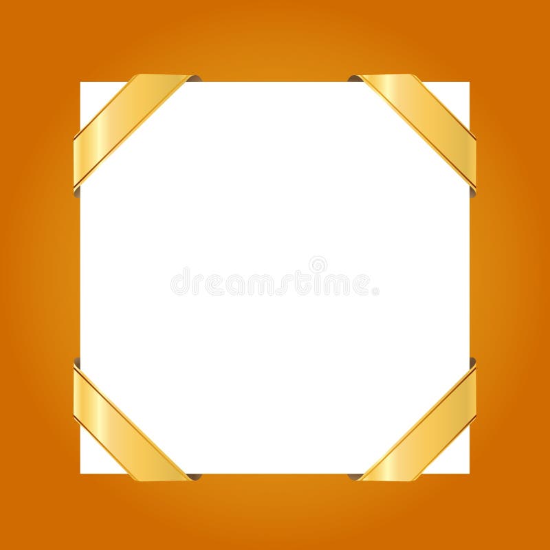 Decorative Corner Gold Ribbons Stock Vector - Illustration of gold ...
