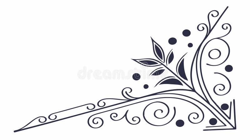 Decorative Corner with Leaf Motifs and Dot Accents, Vector Design ...