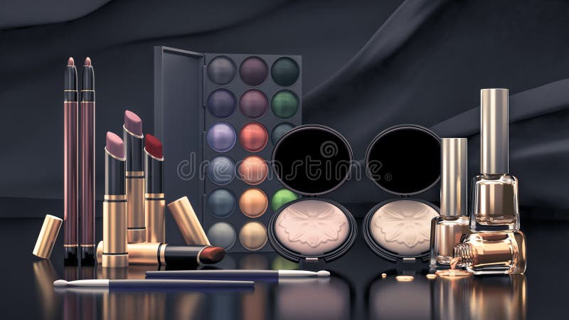 Decorative Cosmetics, Original Packaging Design. 3d Illustration, 3d ...