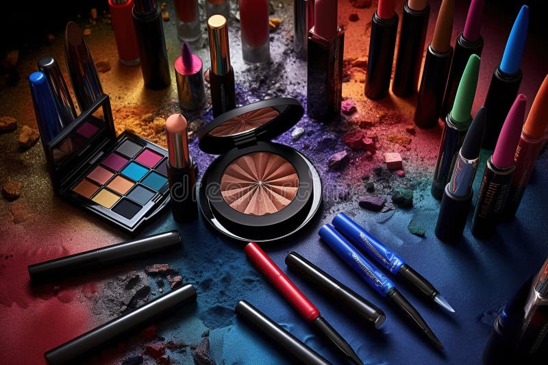 Decorative Cosmetics and Tools on Dressing Table in Makeup Roomy. AI ...