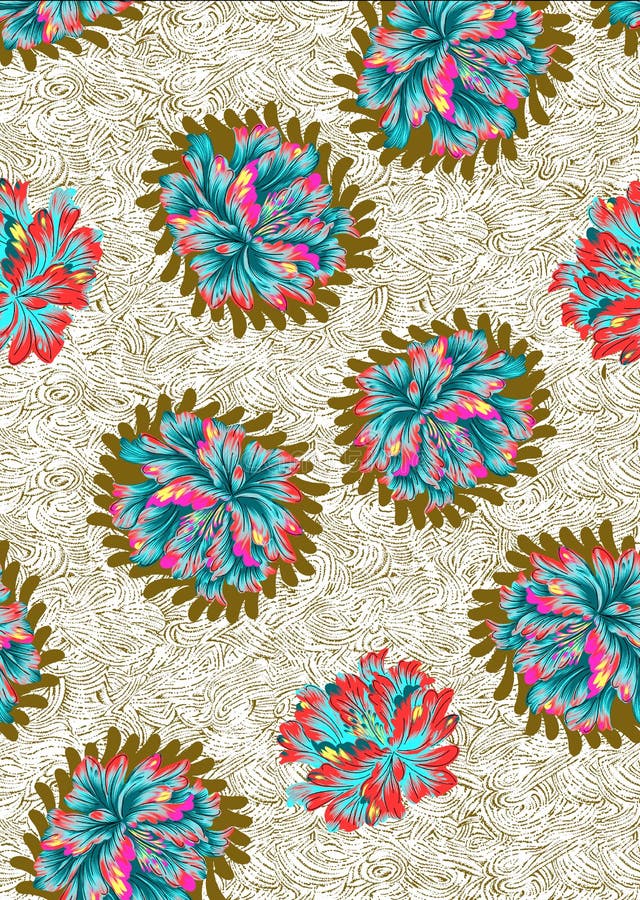 Abstract Colorful Block Print Pattern Stock Illustration - Illustration ...