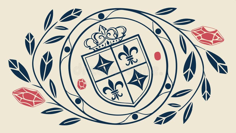 Decorative Crest with Shield and Royal Symbols Emblem Design Vector ...
