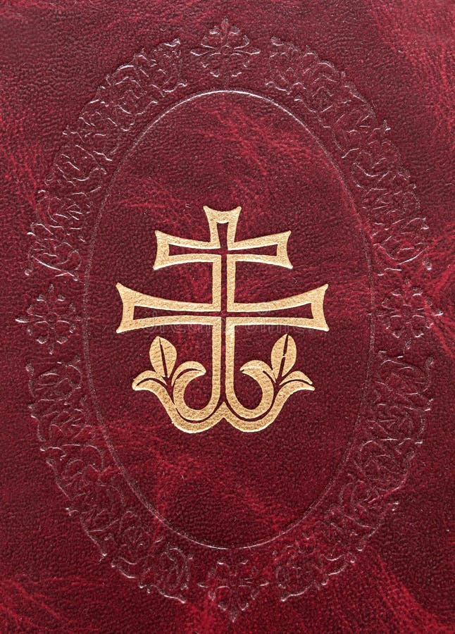 Decorative Cross on Leather Stock Photo - Image of design, reddish ...