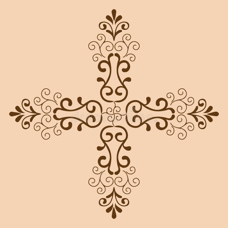 Decorative Cross Monochrome Stock Illustration - Illustration of ...