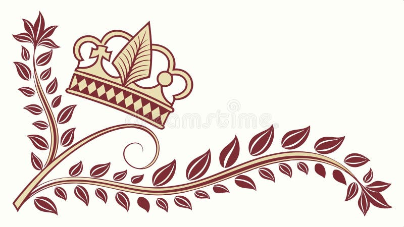 Decorative Crown with Floral Elements Royalty Nature Elegance Vector ...