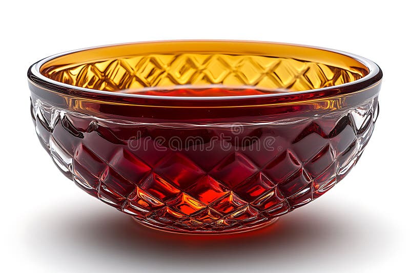 Decorative Crystal Bowl with Red Liquid Inside on a White Background ...