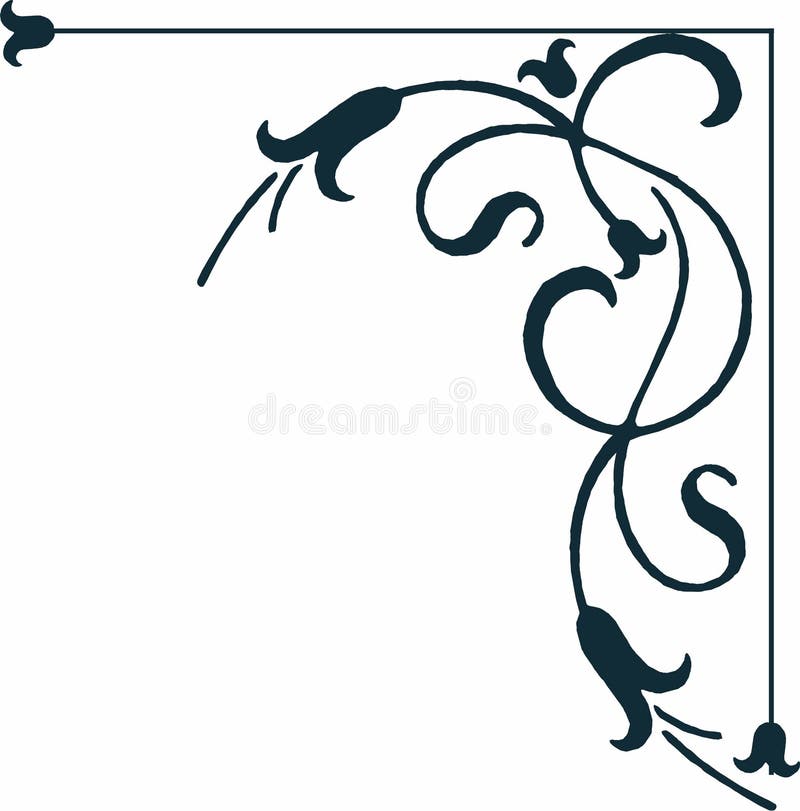 Decorative Flower Corner and Frame Element Stock Vector - Illustration ...