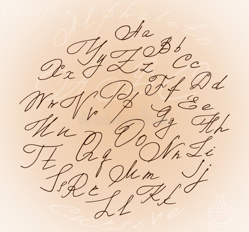 Decorative Cursive Letters with Swirls Stock Vector - Illustration of ...