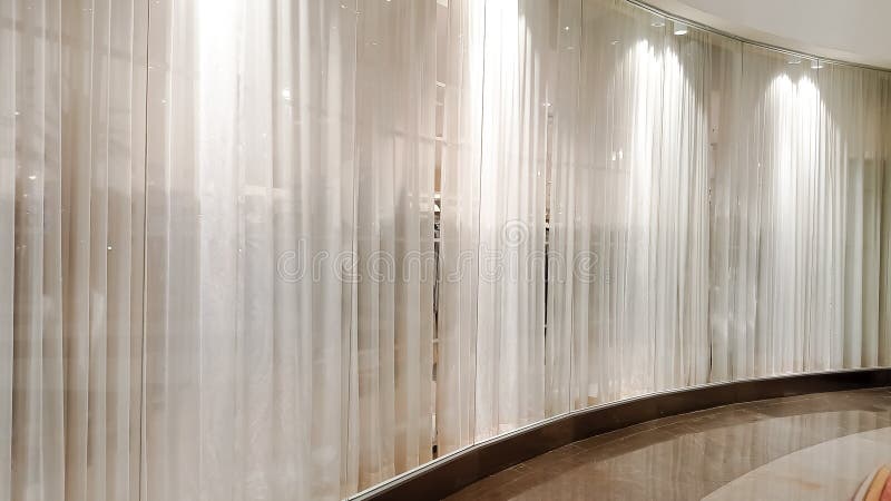 Decorative Curtains in Large Corridor in an Open Mall with White ...