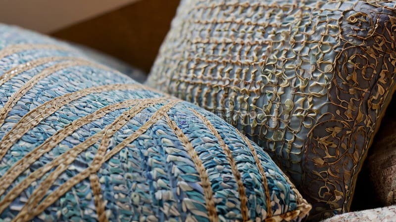 Decorative Cushions Various Textures and Patterns Stock Illustration ...