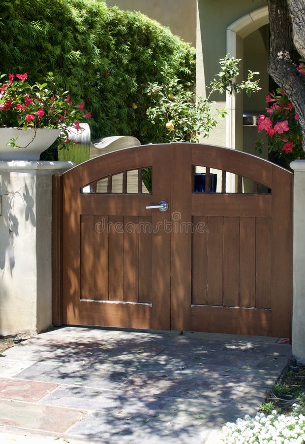 Old Fashioned Wood Gated Courtyard Stock Photo - Image of decorative ...
