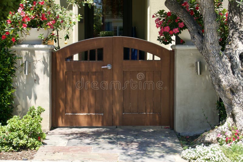 Old Fashioned Wood Gated Courtyard Stock Image - Image of fashioned ...