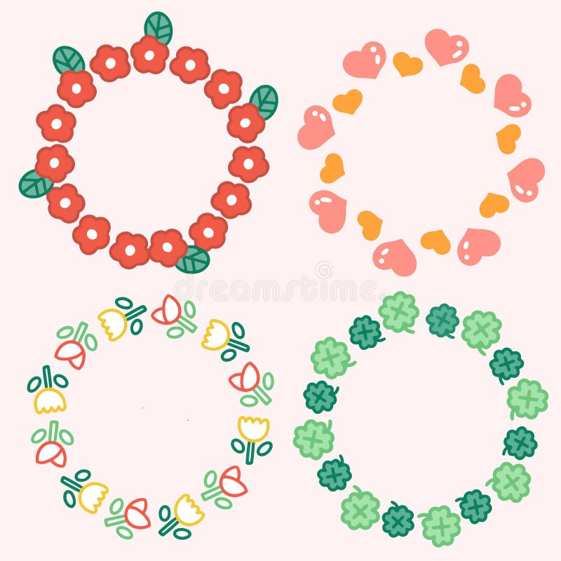 Decorative and Cute Ornament Asset Collection Stock Vector ...