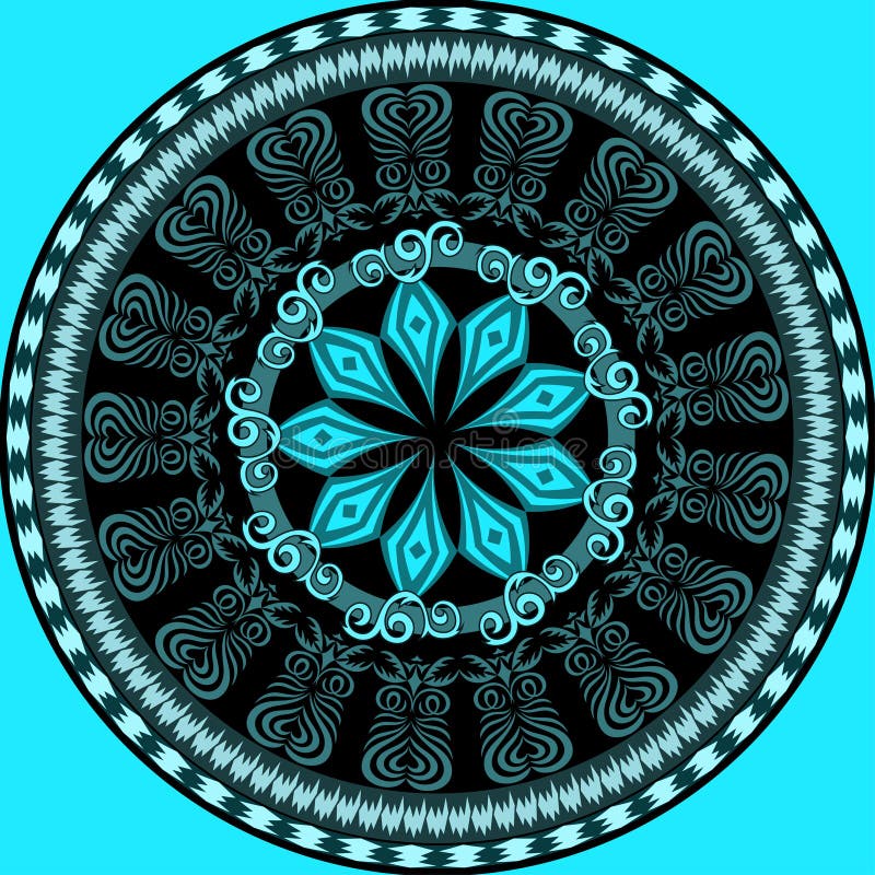 Decorative Cyan Pattern Card Seamless Pattern Stock Vector ...