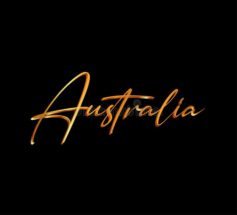 Gold australia text stock vector. Illustration of word - 275676514