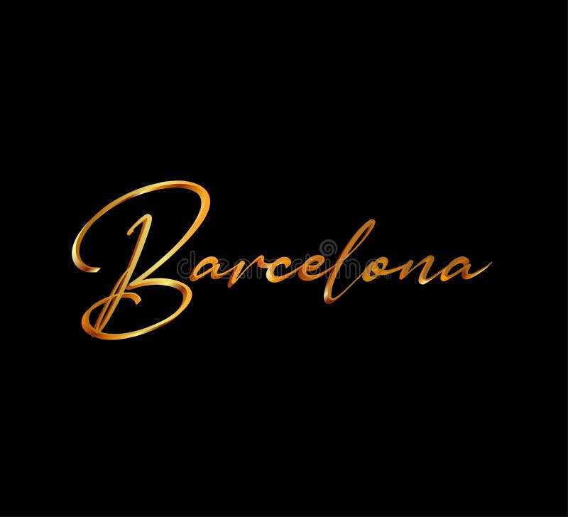 Gold barcelona text stock vector. Illustration of spain - 275859609
