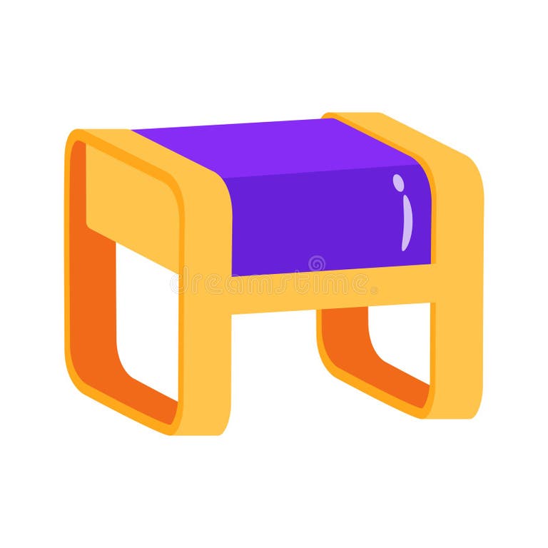 A Decorative 2d Icon of Footrest Stool Design Stock Vector ...