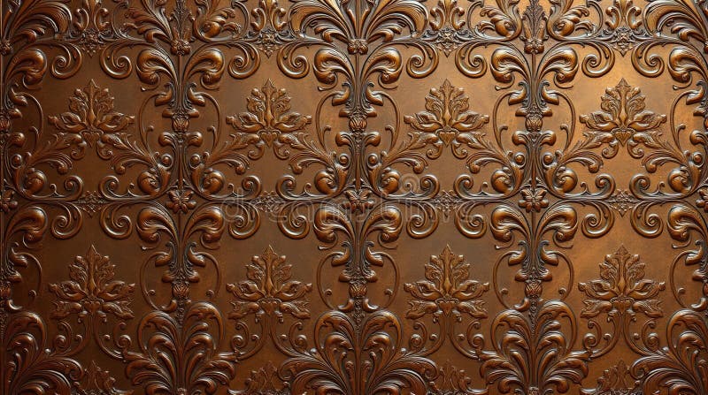 Decorative Damask Pattern Including Complex Floral and Scroll Motifs ...