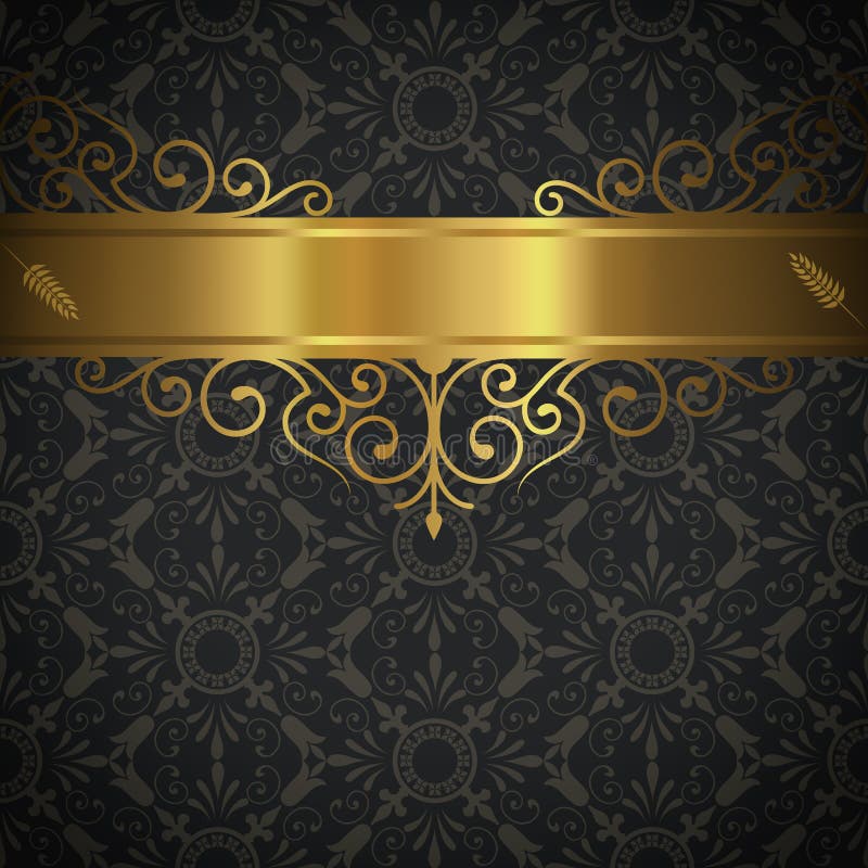 Decorative Dark Background with Elegant Patterns. Stock Illustration ...